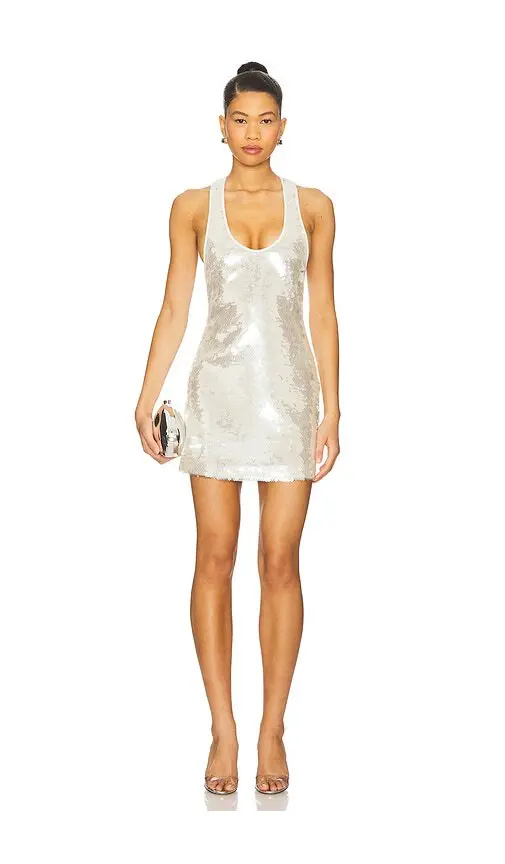 Retrofete Alondra Sequin Dress - Silver Ice