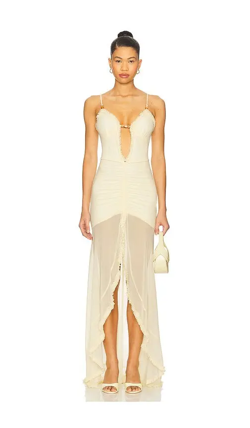 RUNAWAY THE LABEL Kiata Maxi Dress - Lemon