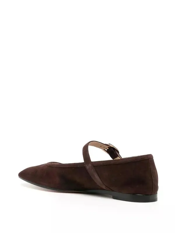 Le Monde Beryl Buckled Suede Ballerina Shoes
