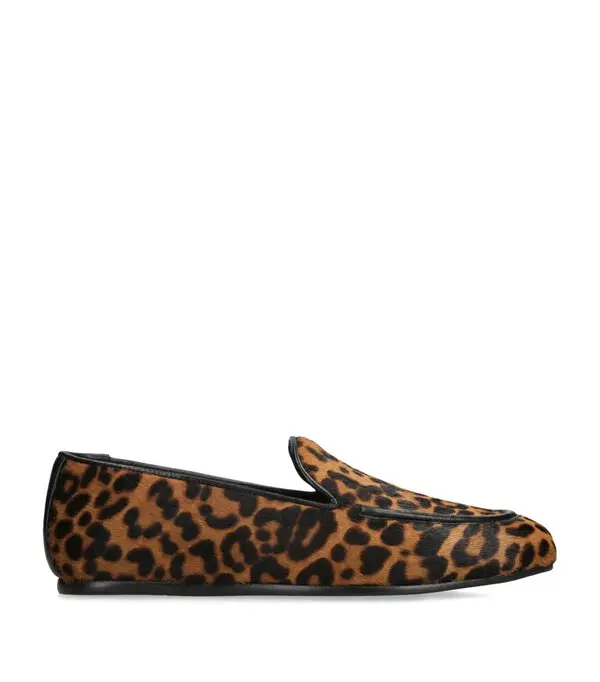 STUART WEITZMAN Leopard Print Suede Loafers