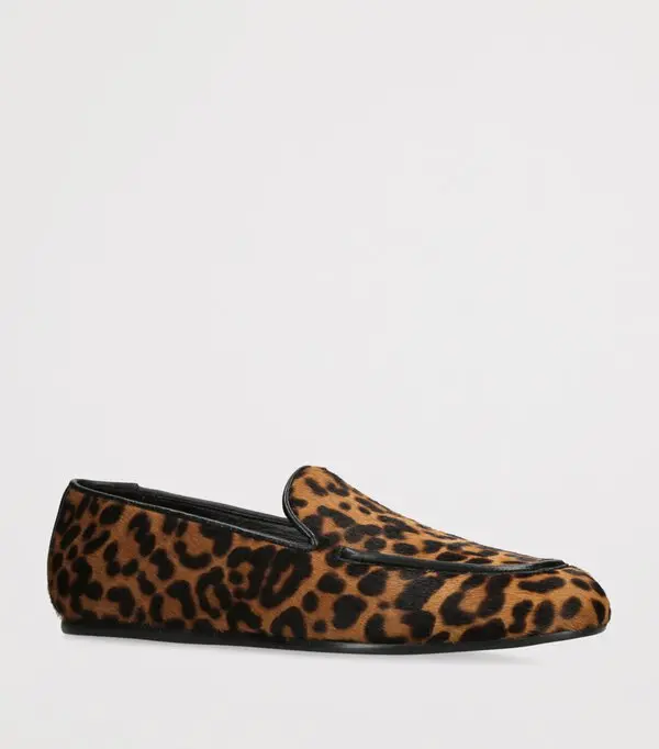 STUART WEITZMAN Leopard Print Suede Loafers