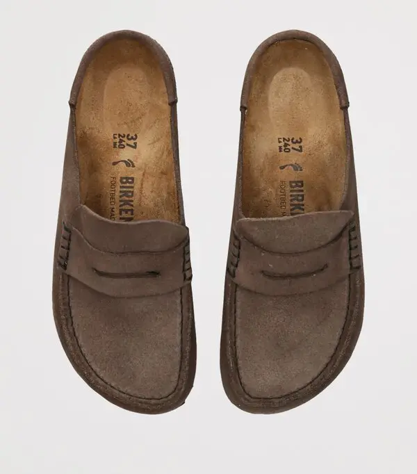 BIRKENSTOCK Suede Naples Slip-on Shoes - Brown
