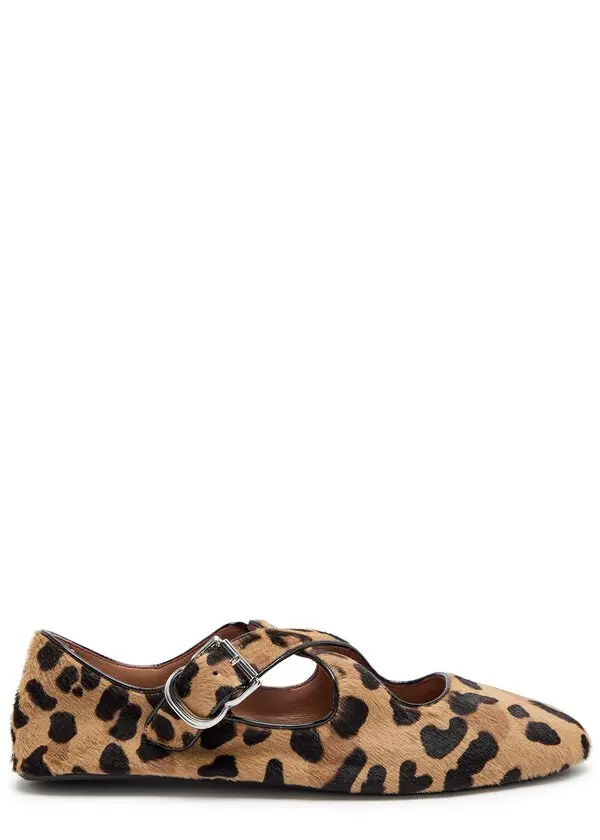 Alaïa Print Calf-hair Mary Jane Flats