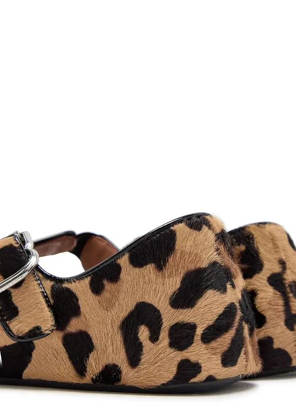 Alaïa Print Calf-hair Mary Jane Flats