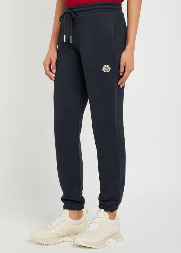 Moncler Logo-appliquéd Cotton-blend Sweatpants - Navy