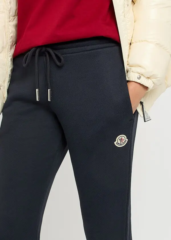 Moncler Logo-appliquéd Cotton-blend Sweatpants - Navy