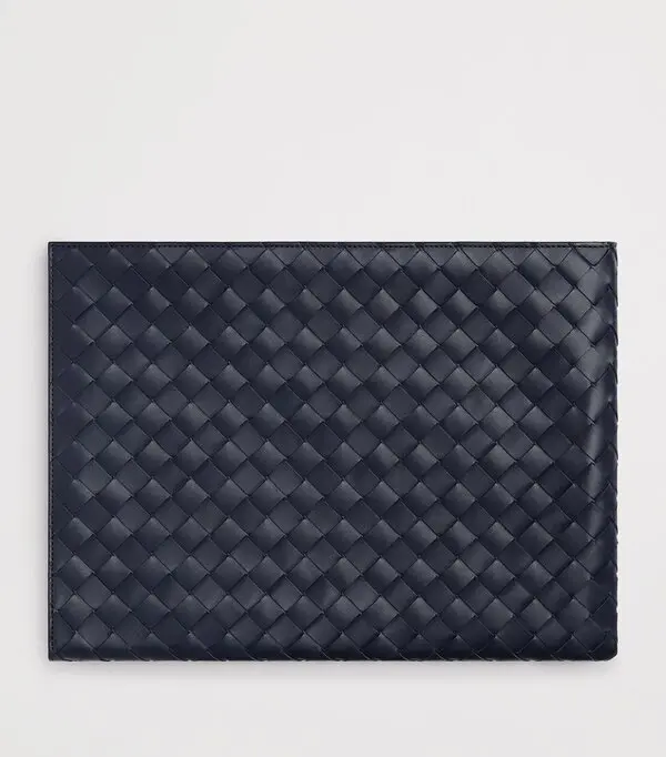Bottega Veneta Leather Intrecciato Zip Pouch