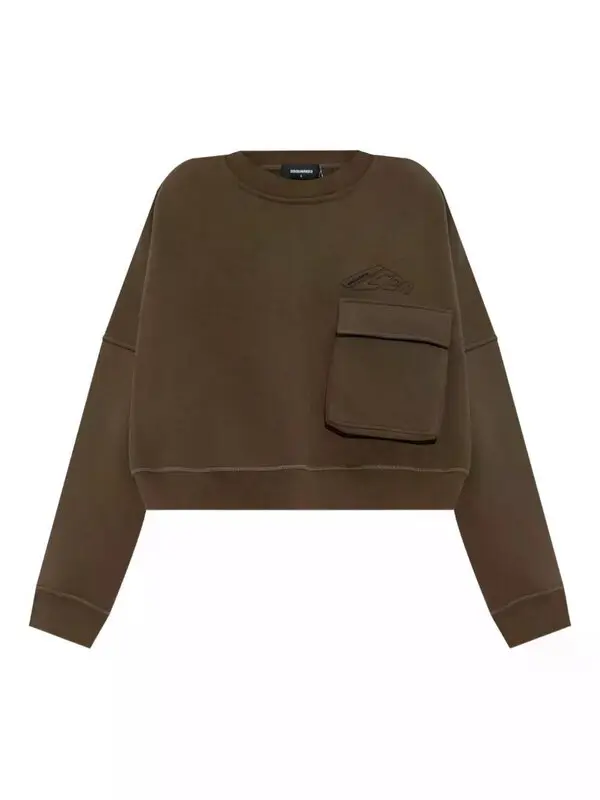 Dsquared2 Pocket-detail Cropped Sweatshirt - Green