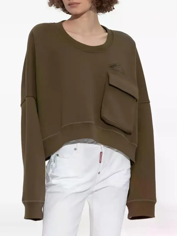 Dsquared2 Pocket-detail Cropped Sweatshirt - Green
