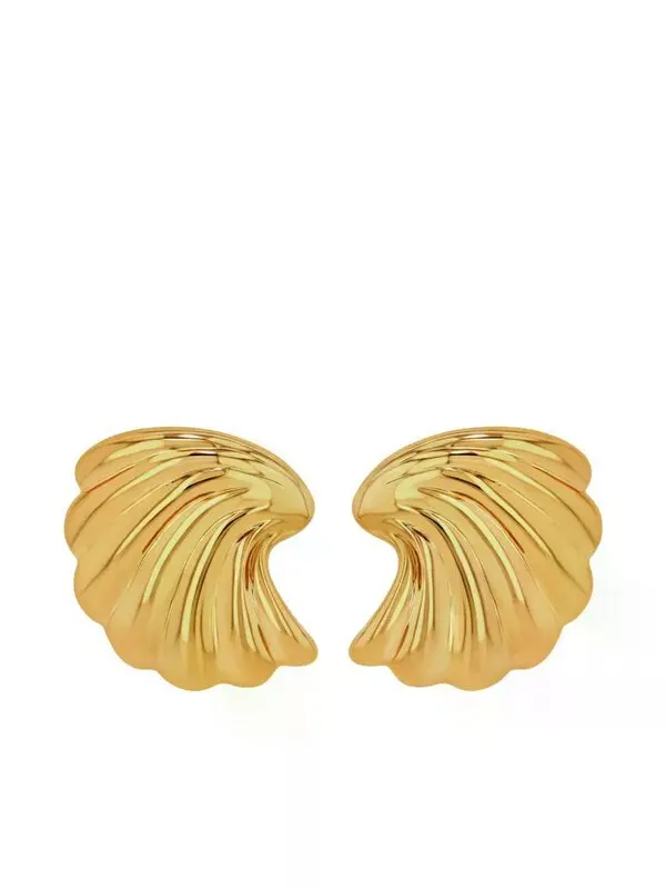 ANINE BING Curved Shell Earrings - Gold