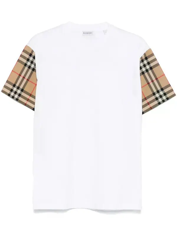 Burberry Check-detail T-shirt - White