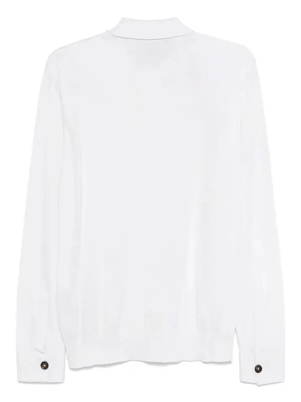 Eleventy Long-sleeve Polo Shirt - White