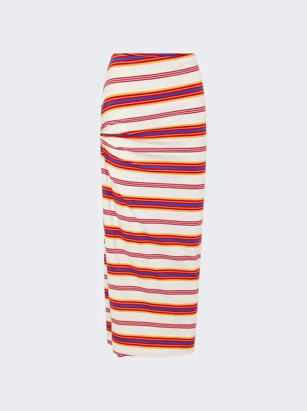 Rabanne Draped Long Jersey Skirt - White