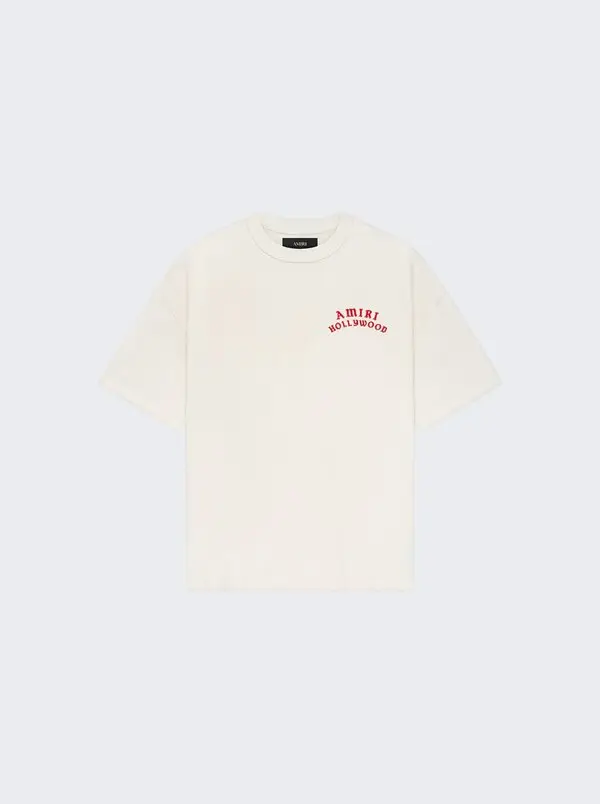 Amiri Hollywood Oversized Tee Ivory And Red - White