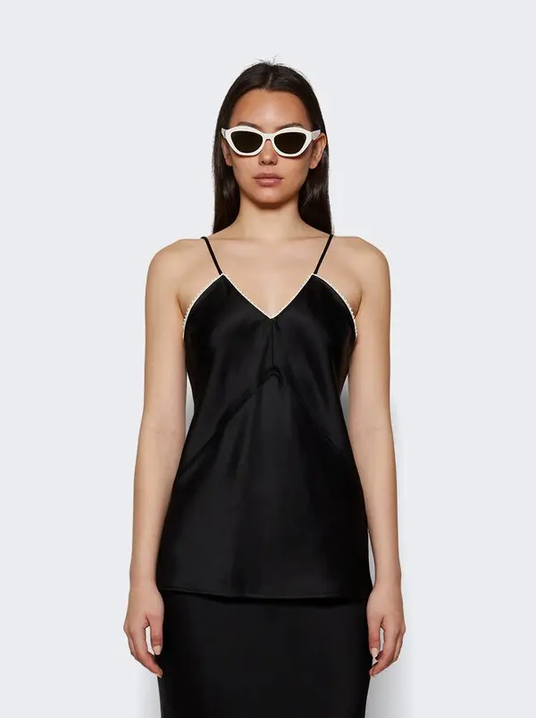Victoria Beckham Lace Detail Cami Top - Black