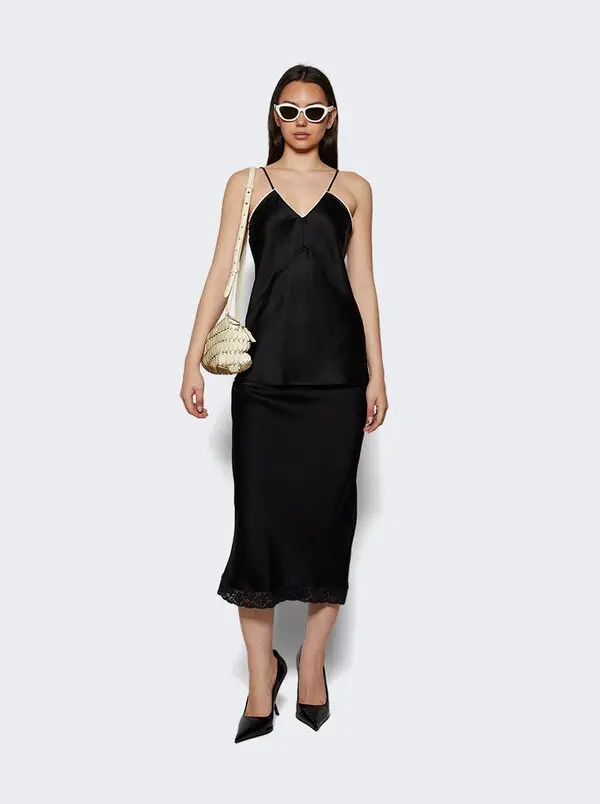 Victoria Beckham Lace Detail Cami Top - Black