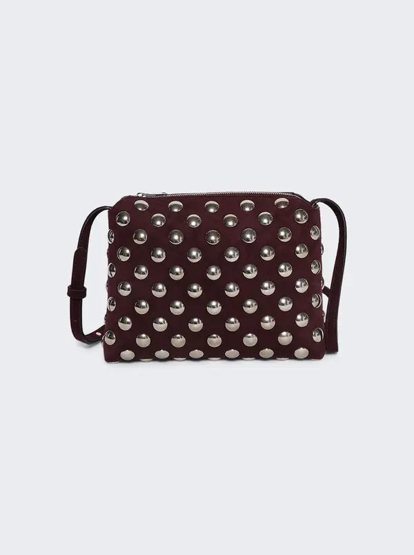 Khaite Lina Medium Crossbody With Studs - Rouge Noir