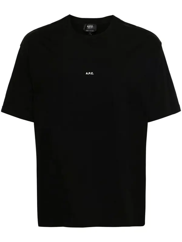 A.p.c. Logo-print Cotton T-shirt - Black