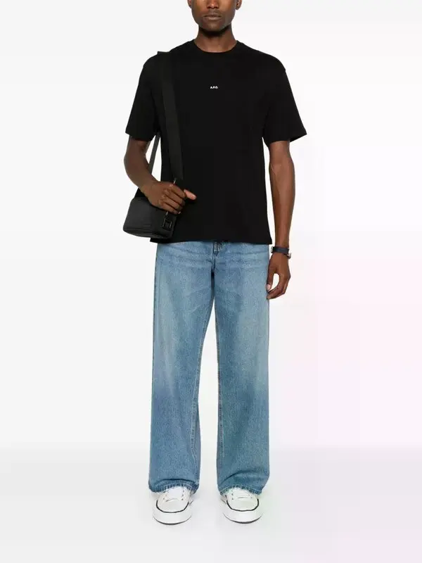A.p.c. Logo-print Cotton T-shirt - Black