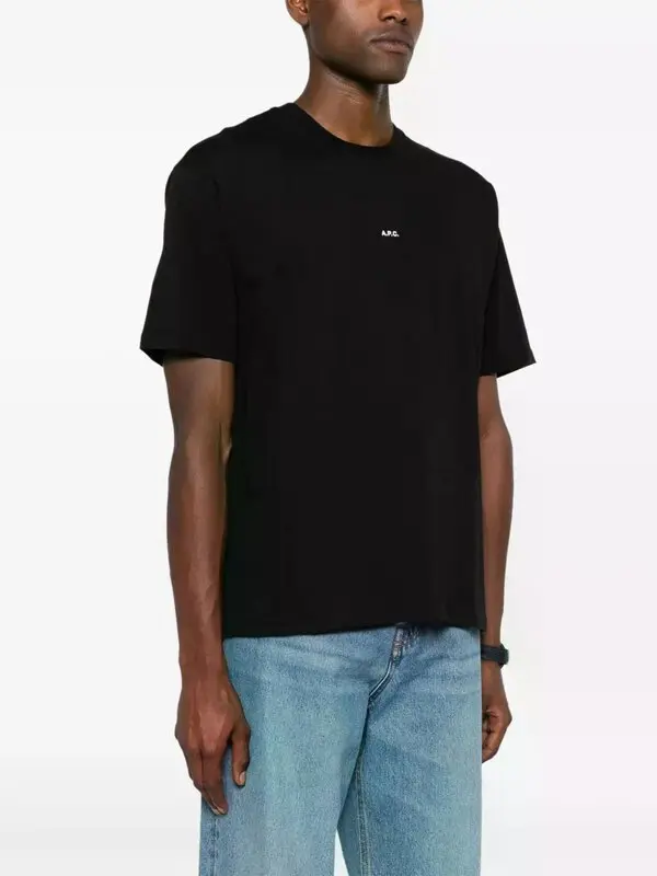 A.p.c. Logo-print Cotton T-shirt - Black