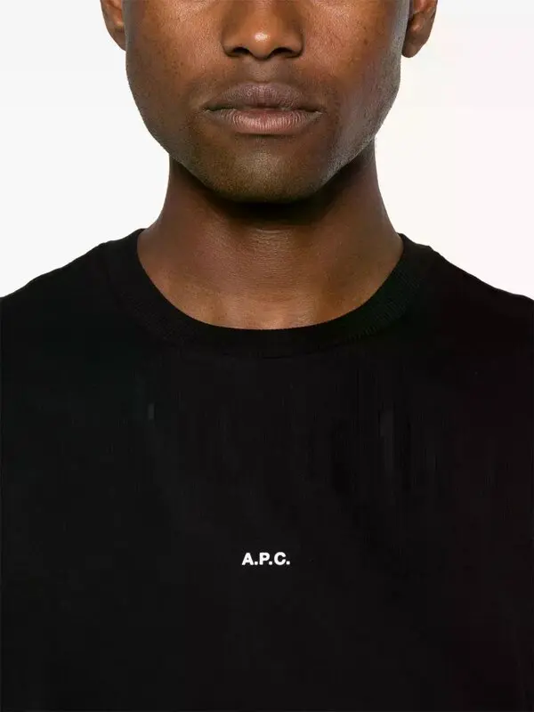 A.p.c. Logo-print Cotton T-shirt - Black