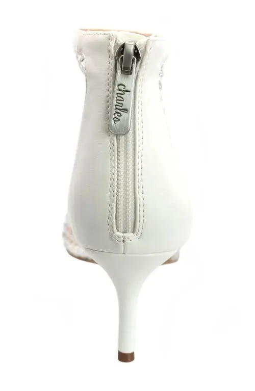 Charles By Charles David Afterhours Rhinestone Mesh Bootie - White
