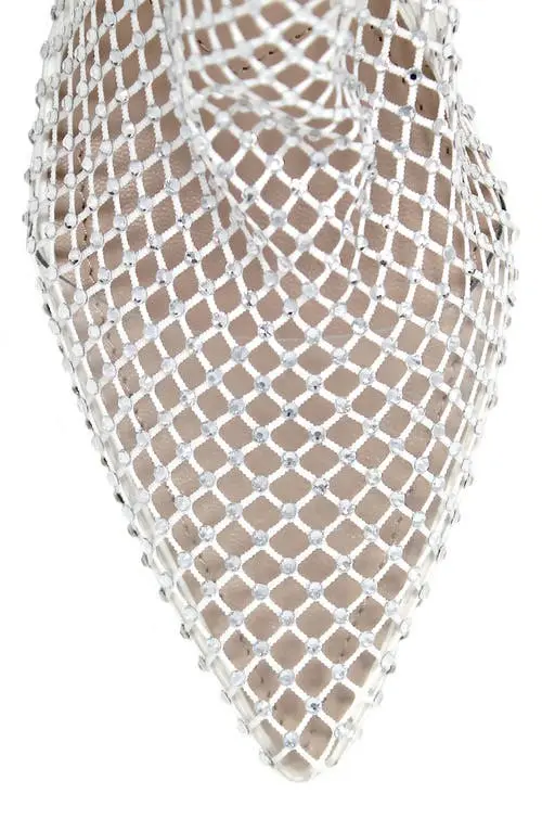 Charles By Charles David Afterhours Rhinestone Mesh Bootie - White