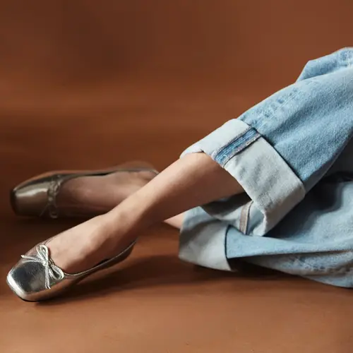 AMIE RAFA Madrid Ballet Flats With Square Toe - Black
