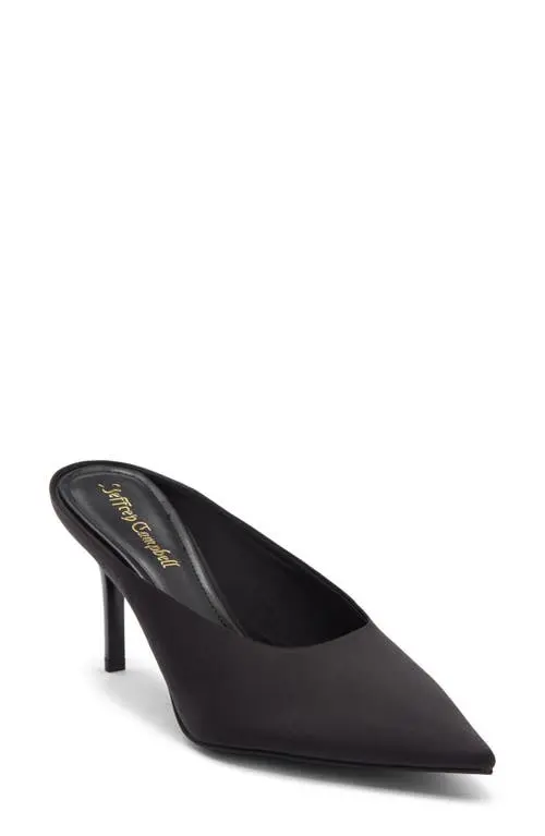 Jeffrey Campbell Pointed Toe Mule - Black Satin