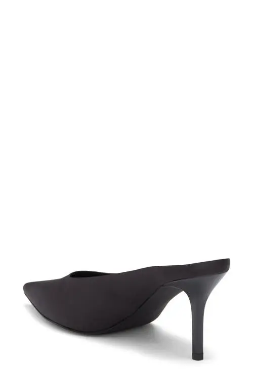 Jeffrey Campbell Pointed Toe Mule - Black Satin