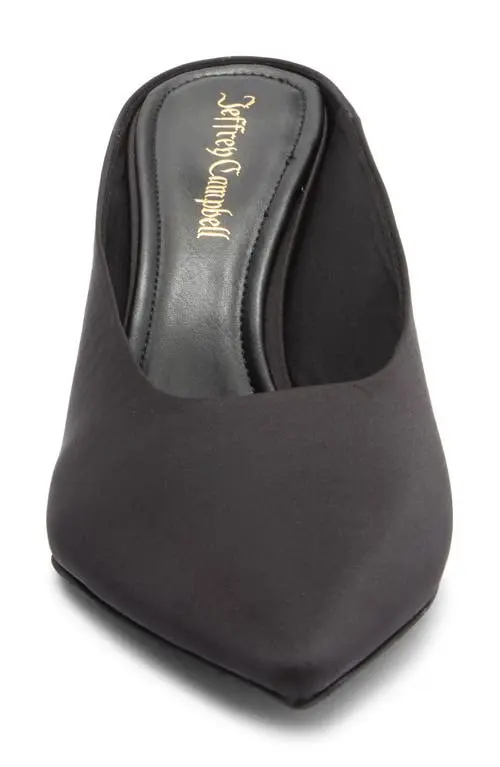 Jeffrey Campbell Pointed Toe Mule - Black Satin