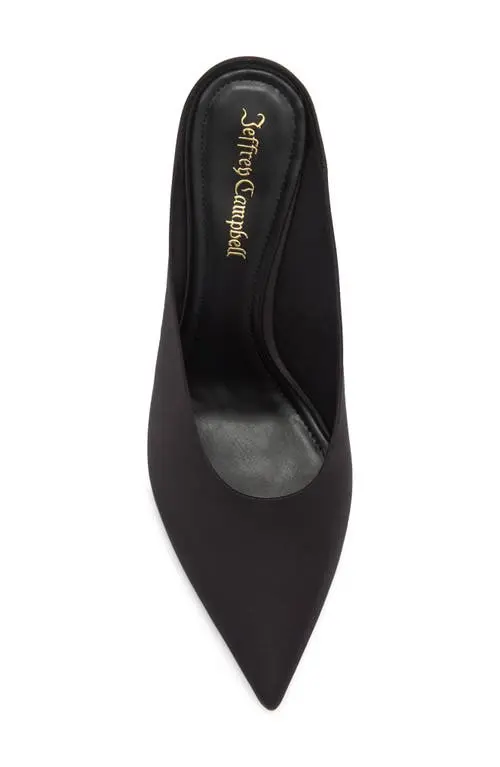 Jeffrey Campbell Pointed Toe Mule - Black Satin