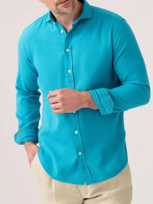 KOY CLOTHING Kabisa Kikoy Cotton Long Sleeve Shirt - Light Blue