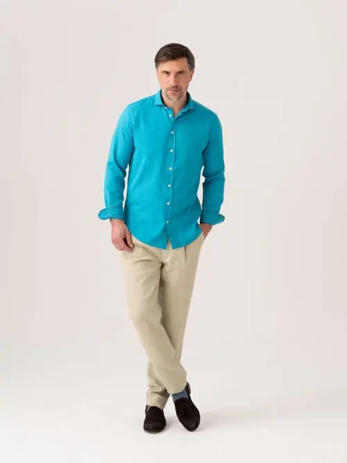 KOY CLOTHING Kabisa Kikoy Cotton Long Sleeve Shirt - Light Blue