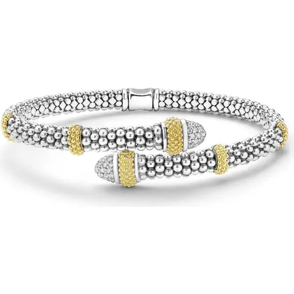 Lagos Caviar Diamond Versa Bypass Bracelet - Two Tone