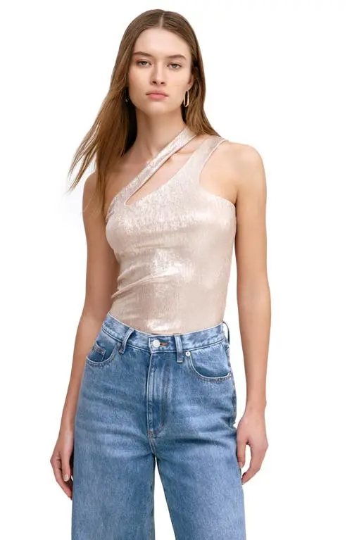 MARCELLA Siren Metallic One-shoulder Jersey Top - Stardust