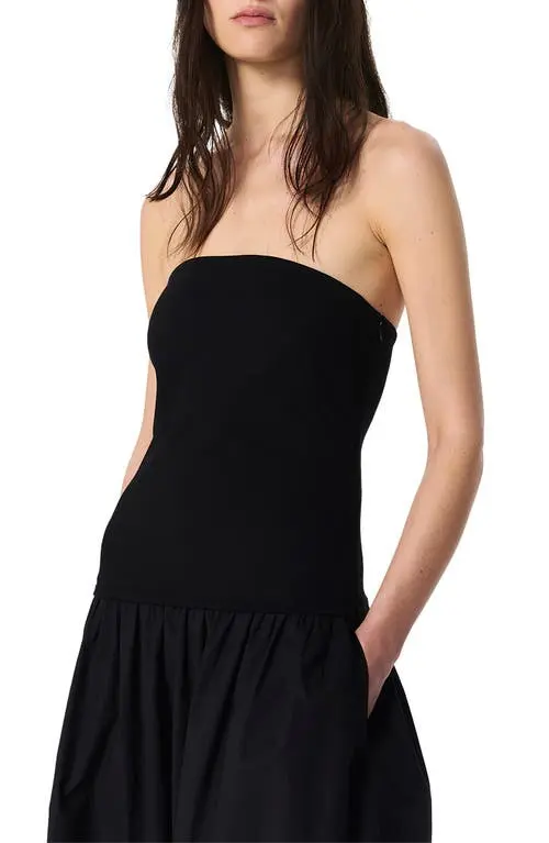 Rag & Bone Irina Mixed Media Strapless Maxi Dress - Black