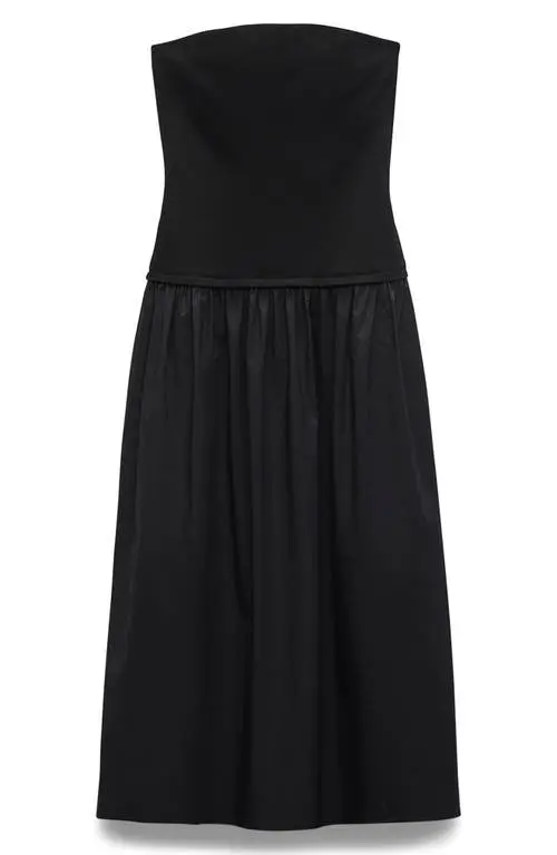 Rag & Bone Irina Mixed Media Strapless Maxi Dress - Black