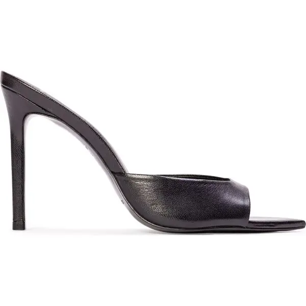BLACK SUEDE STUDIO Brea Leather Mule - Black Leather