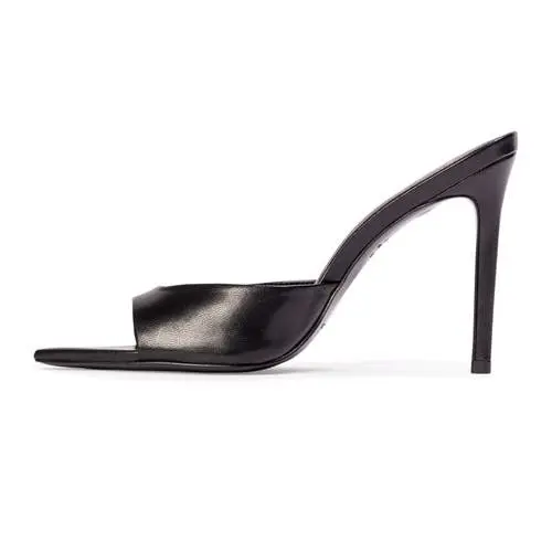 BLACK SUEDE STUDIO Brea Leather Mule - Black Leather