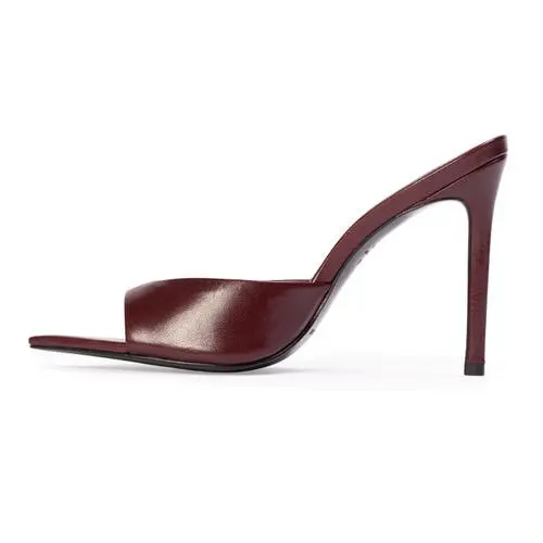 BLACK SUEDE STUDIO Brea Leather Mule - Bordeaux Leather