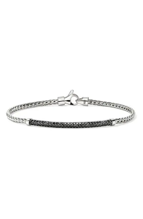John Hardy Jh Essential Pavé Bracelet - Silver/ Black Sapphire