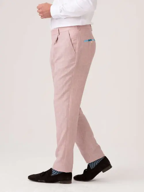 KOY CLOTHING Tailored Linen Blend Trousers - Pink