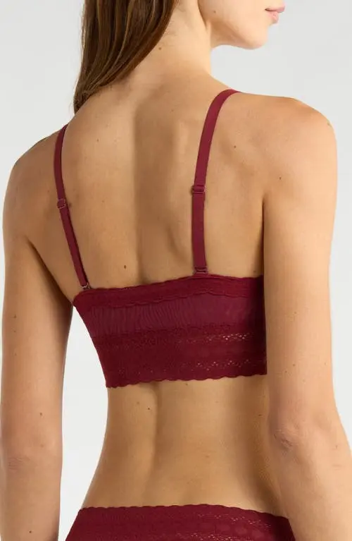 MEUNDIES Allover Lace V-neck Bralette - Cabernet Zebra