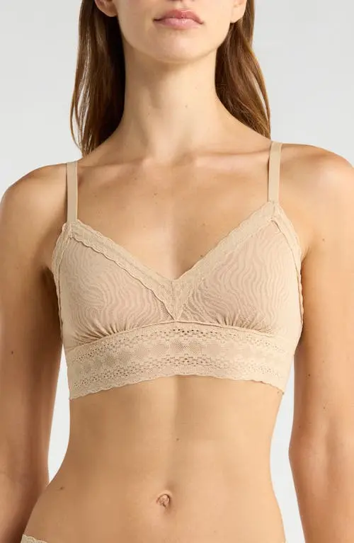 MEUNDIES Allover Lace V-neck Bralette - Latte Zebra