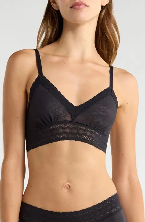 MEUNDIES Allover Lace V-neck Bralette - Midnight Web