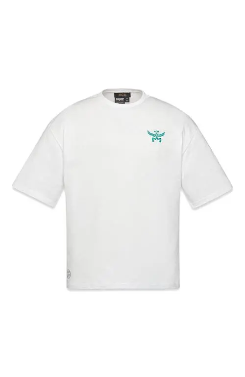 Mcm X Snipes Rhinestone Logo T-shirt - White