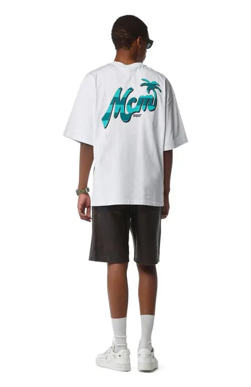Mcm X Snipes Rhinestone Logo T-shirt - White