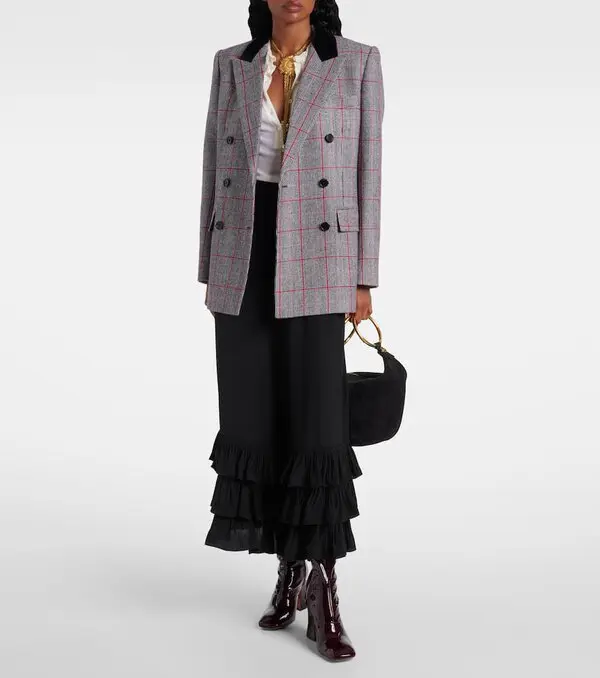 Chloé Checked Double-breasted Wool Jacket