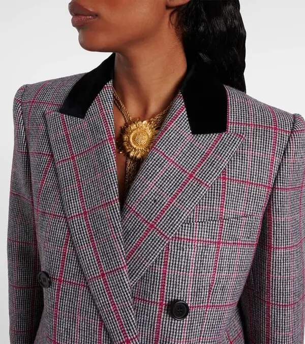Chloé Checked Double-breasted Wool Jacket